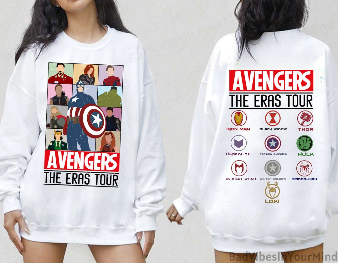 Avengers All Team Eras Tour Shirt, Avengers Shirt, Marvel Shirt, Marvel ...