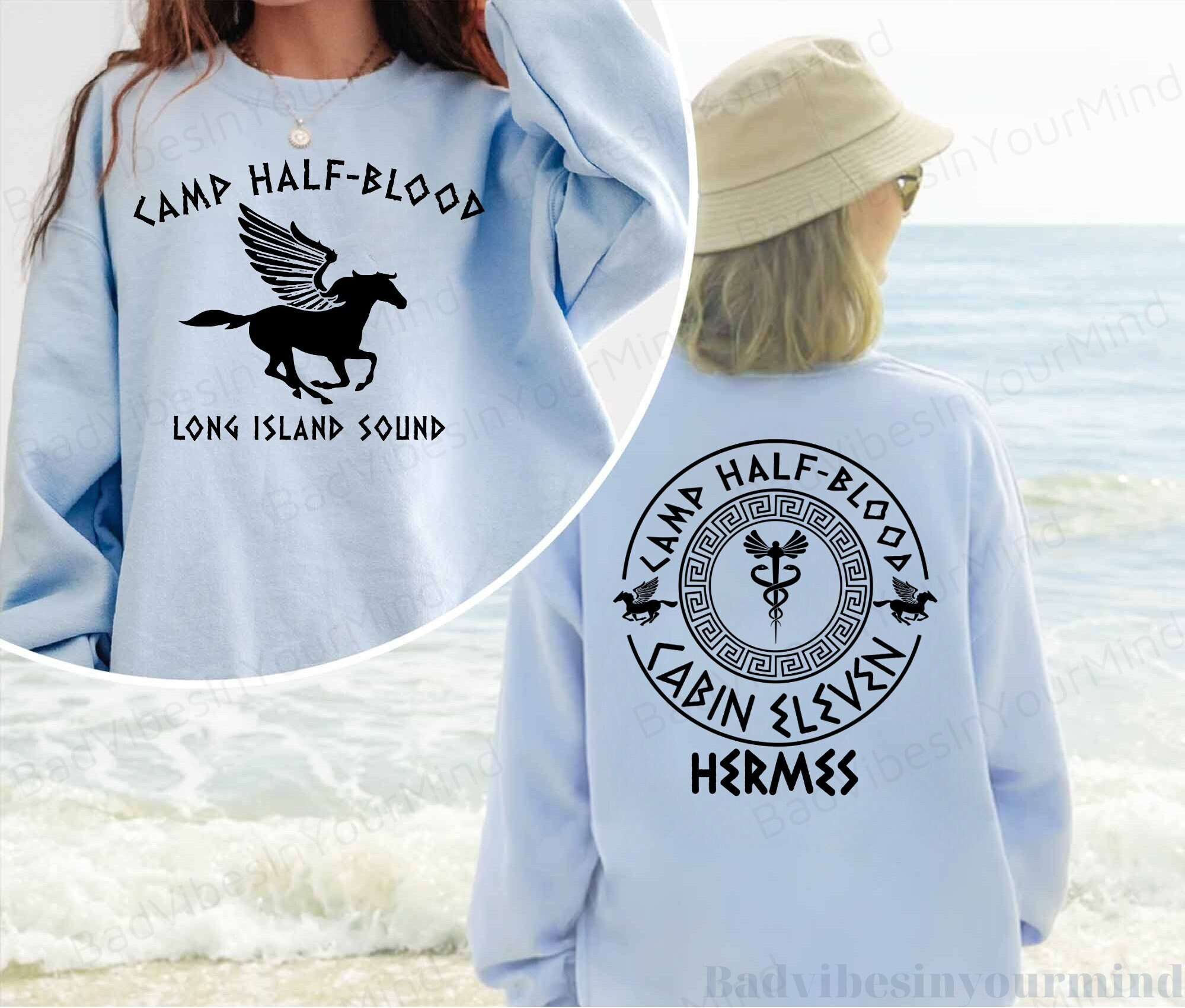 Custom Percy Jackson 2-sided Sweatshirt Hoodie T Shirt, Camp Half Blood ...