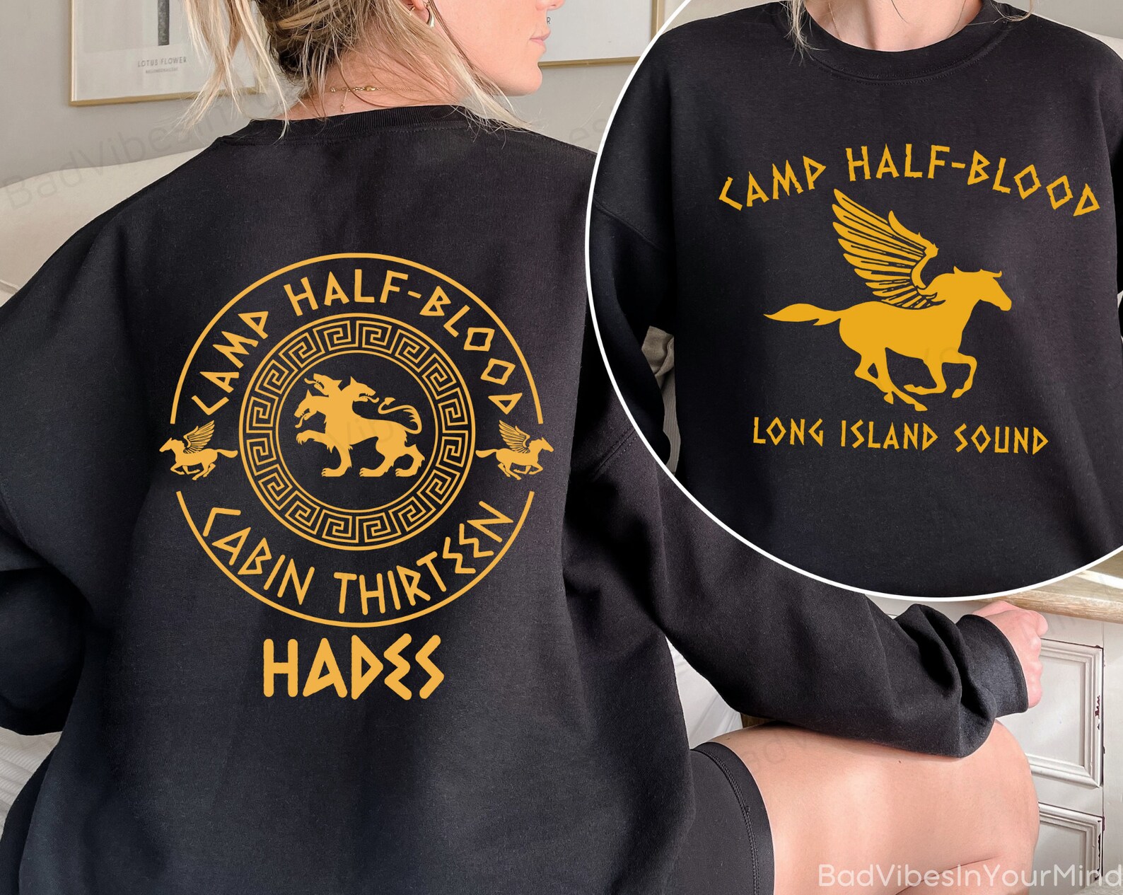 Custom Percy Jackson 2-sided Sweatshirt Hoodie T Shirt, Camp Half Blood ...