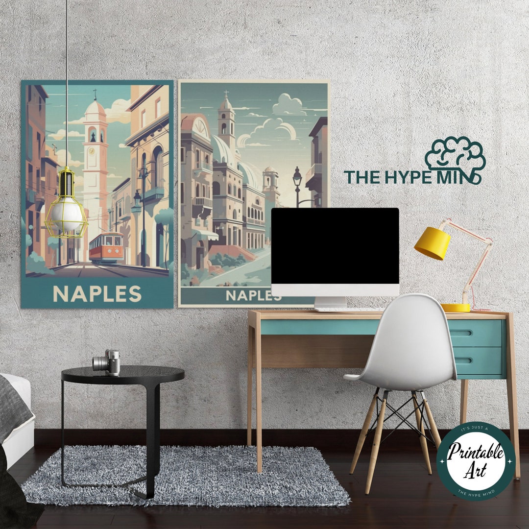 Naples Posters, Set of Naples Wall Art, Travel Prints of Italy, Naples ...