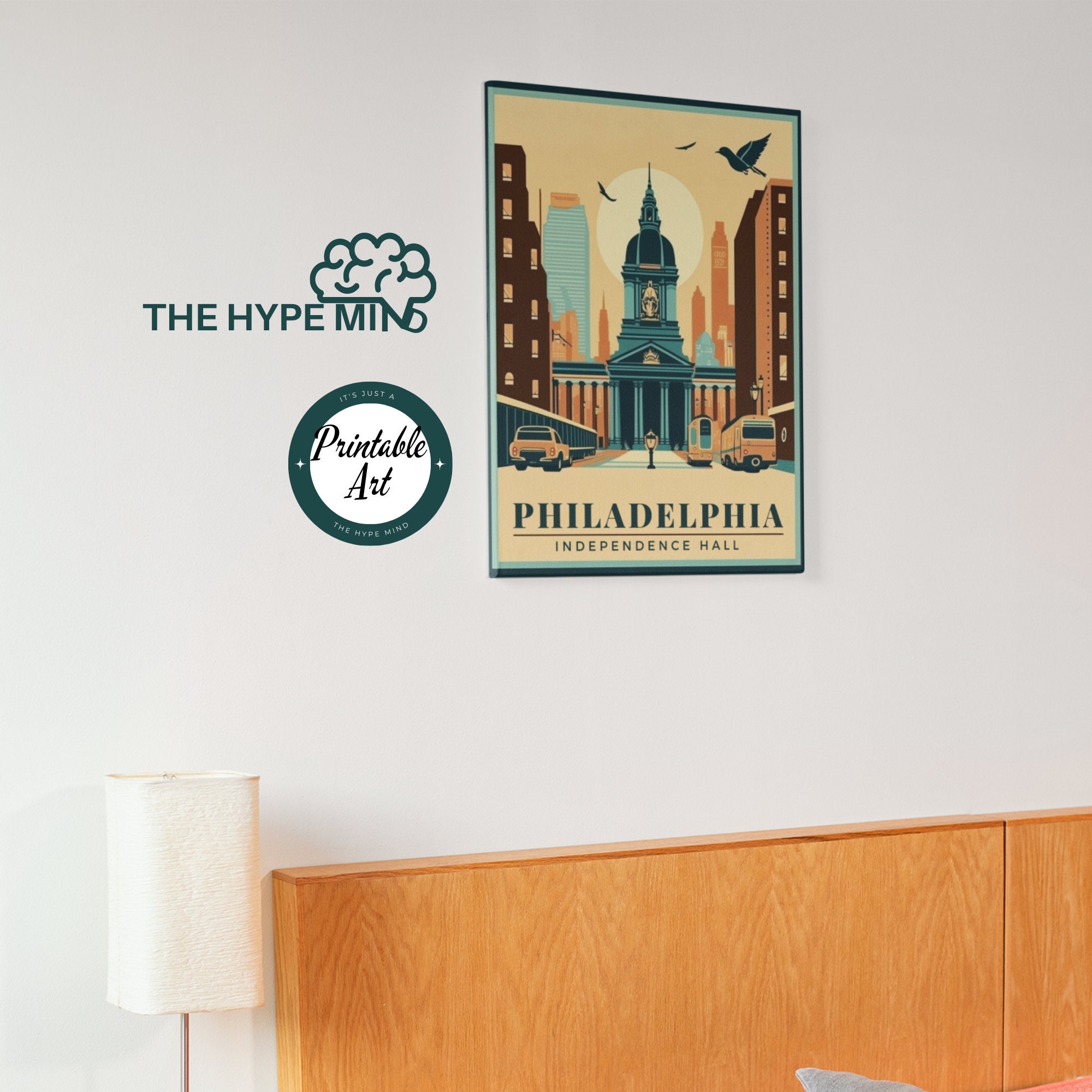 Philadelphia Travel Poster Set, Pennsylvania Vintage Art (digital ...
