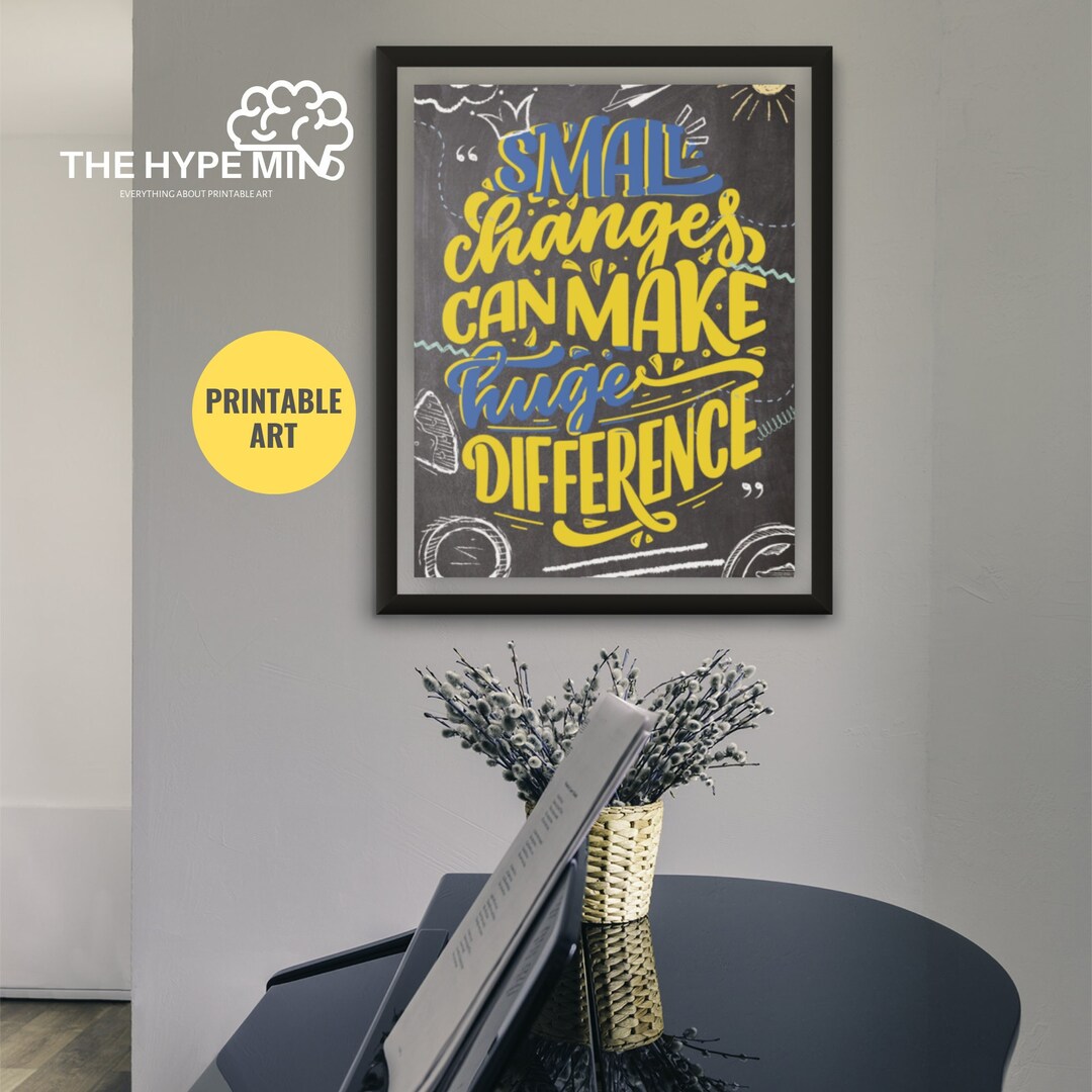 Small Changes Can Make Huge Difference Quote, Motivational Wall Decor ...
