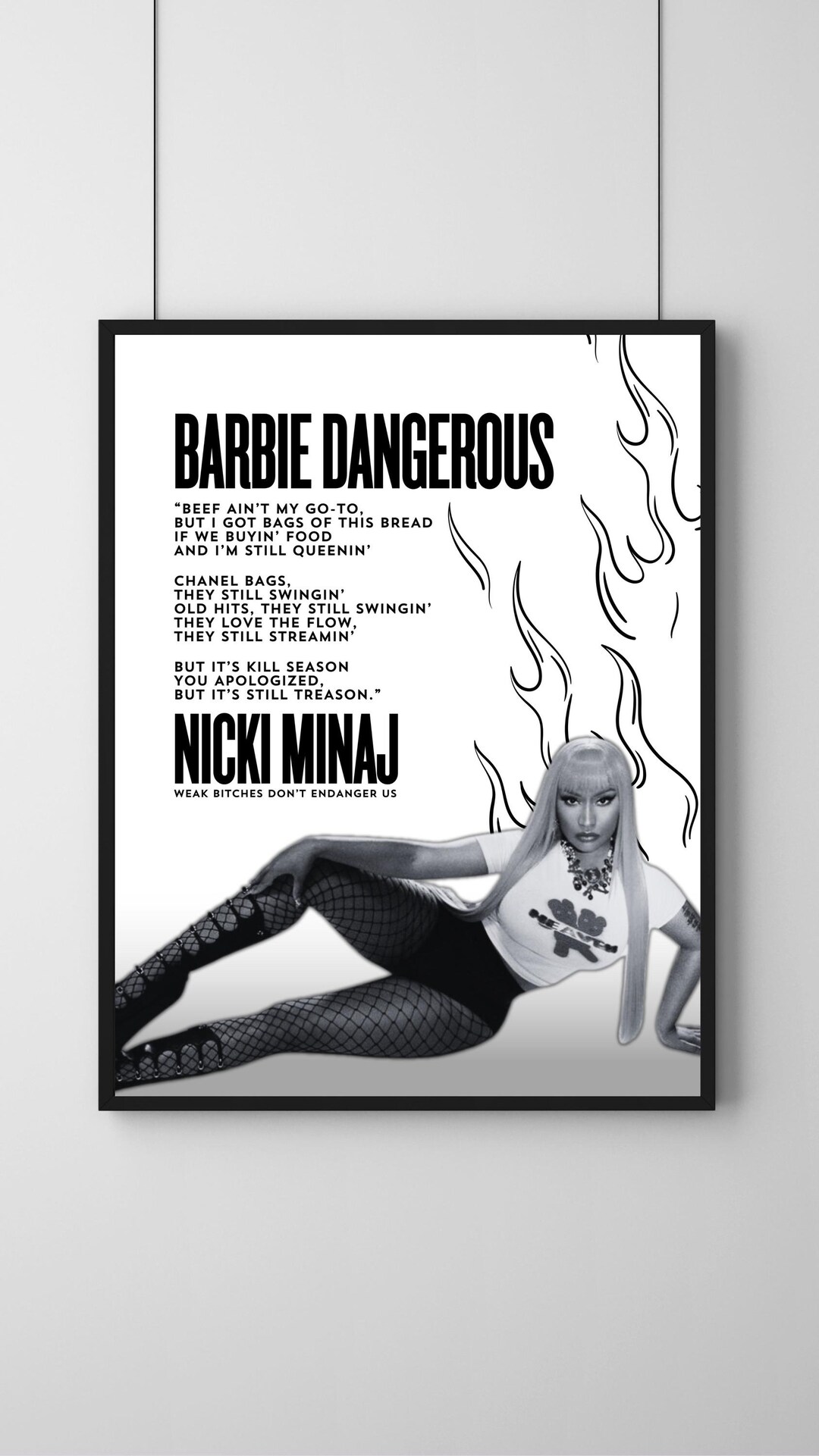Barbie Dangerous, Nicki Minaj Framed Vertical Poster, Nicki Minaj ...