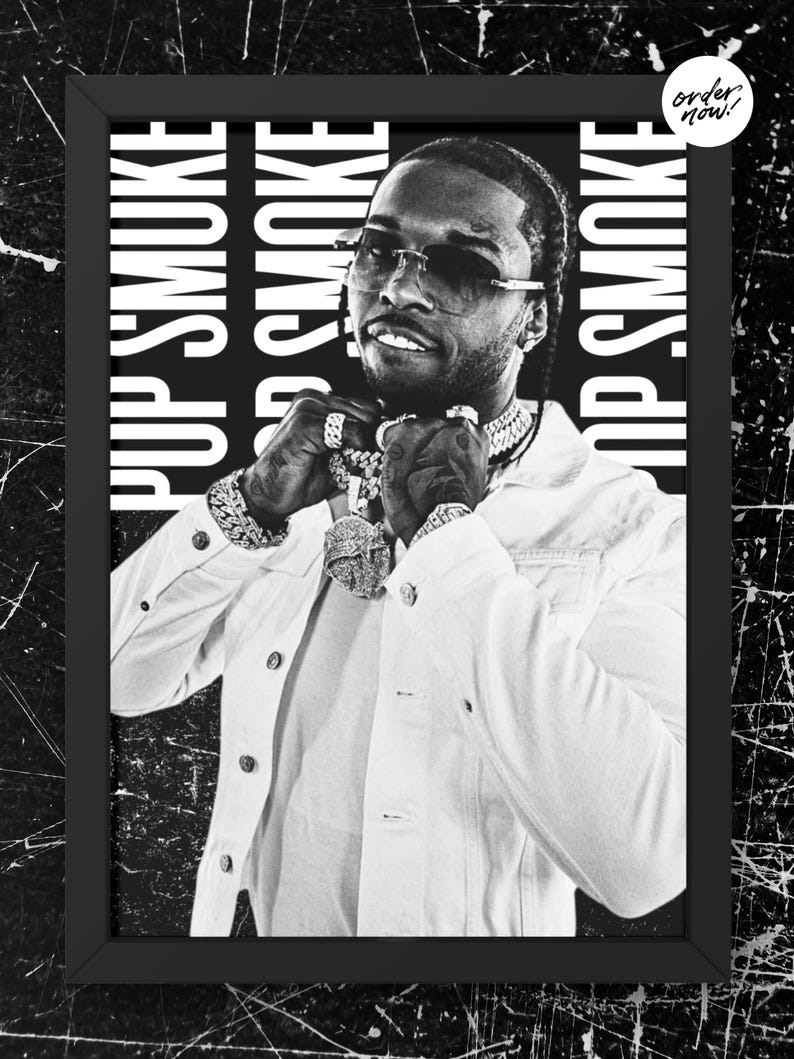 Pop Smoke Downloadable Digital Print, Pop Smoke Wall Art, Printable ...