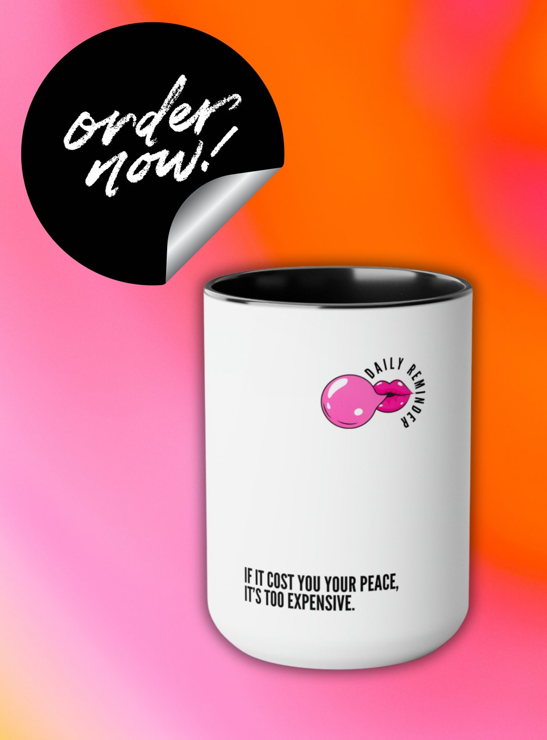 Your Peace Coffee Mug, Two-tone Coffee Mugs, Girly Coffee Mugs, 15oz - Etsy
