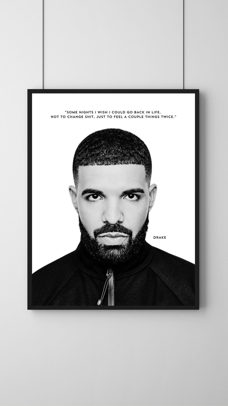 Drake Posters, Framed Vertical Poster, Drake Lyrics - Etsy