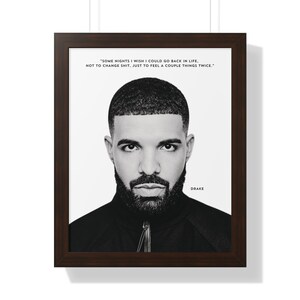 Drake Posters, Framed Vertical Poster, Drake Lyrics - Etsy