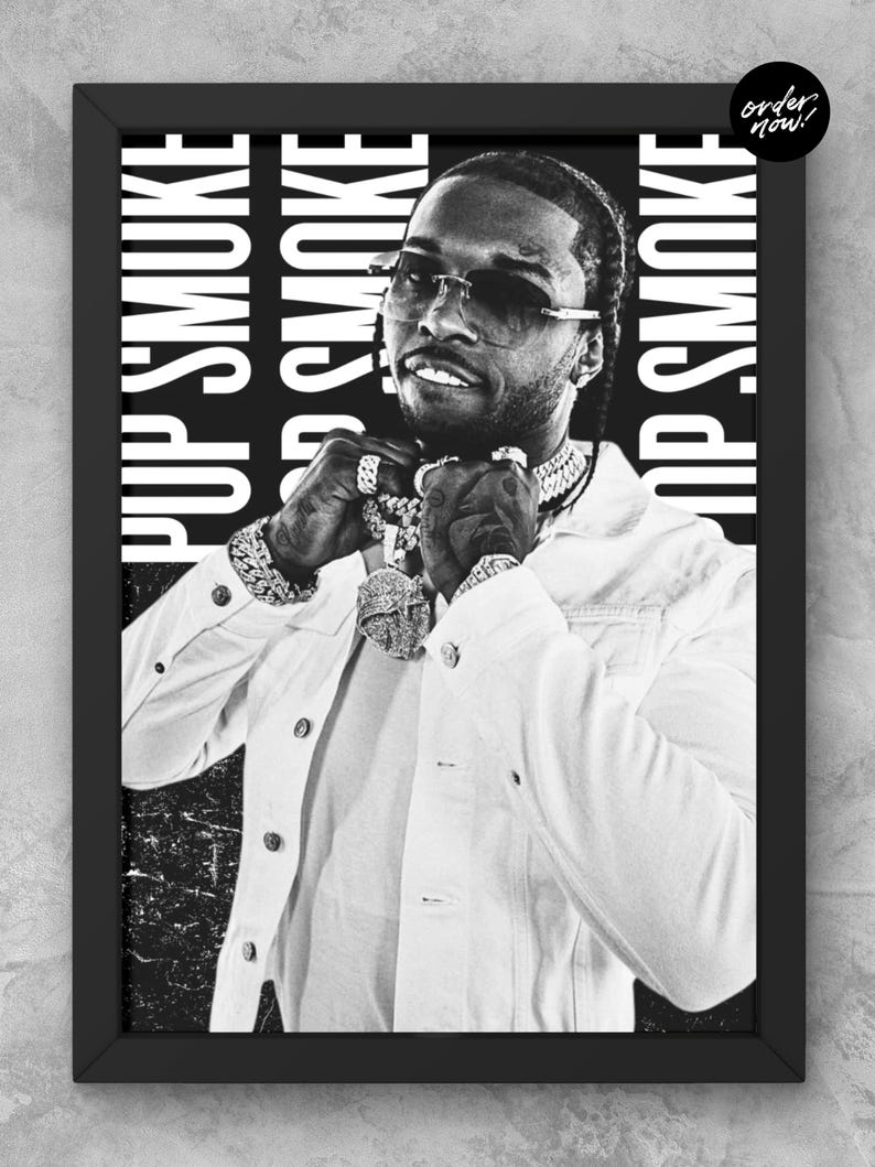 Pop Smoke Downloadable Digital Print, Pop Smoke Wall Art, Printable ...