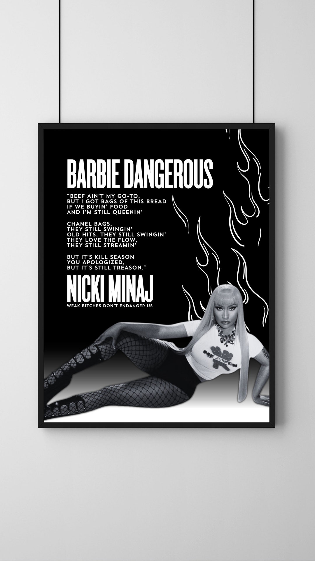 Barbie Dangerous, Nicki Minaj Framed Vertical Poster, Nicki Minaj ...