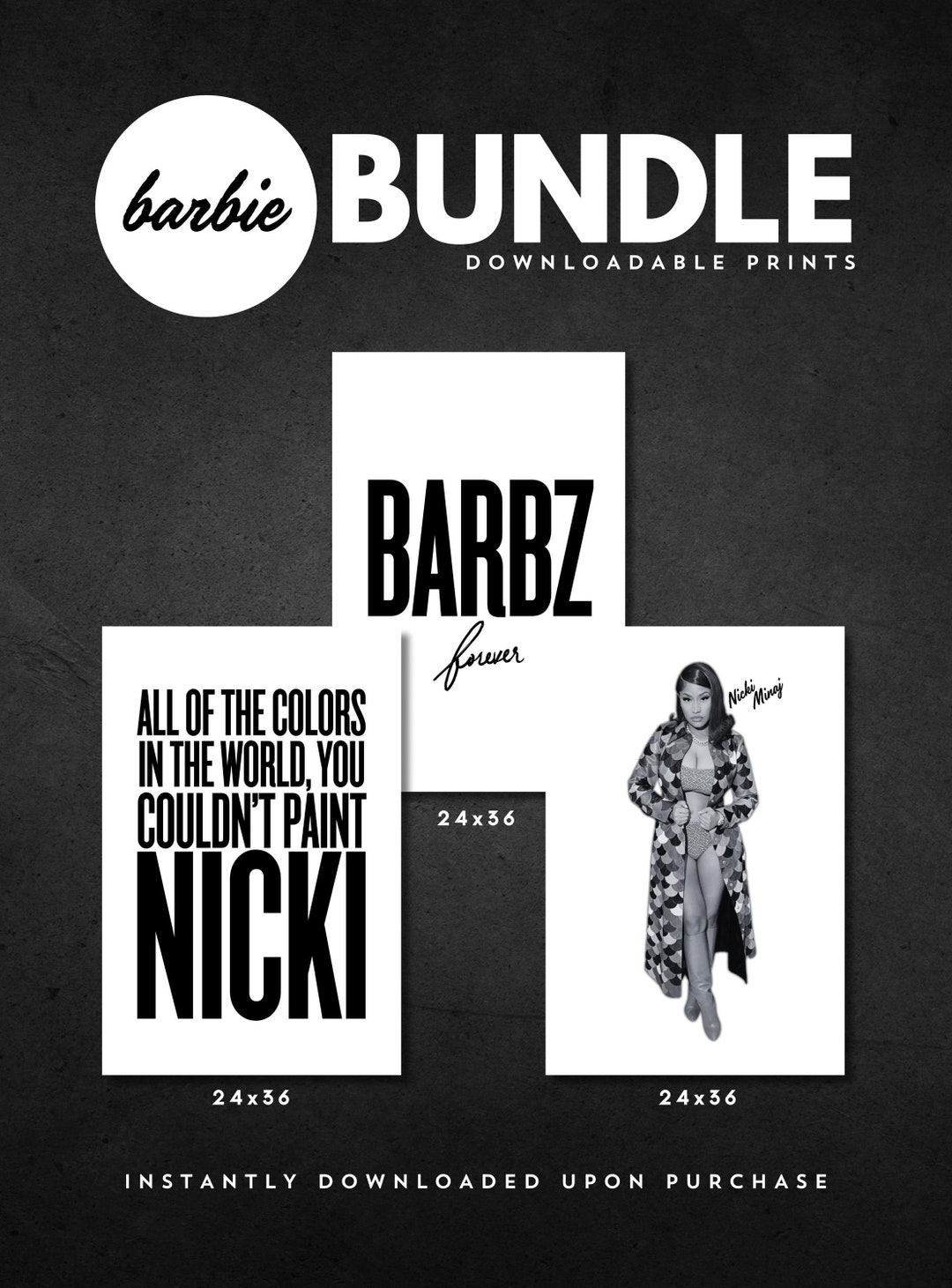 Barbie Bundle, Downloadable Digital Print, Nicki Minaj Wall Art ...