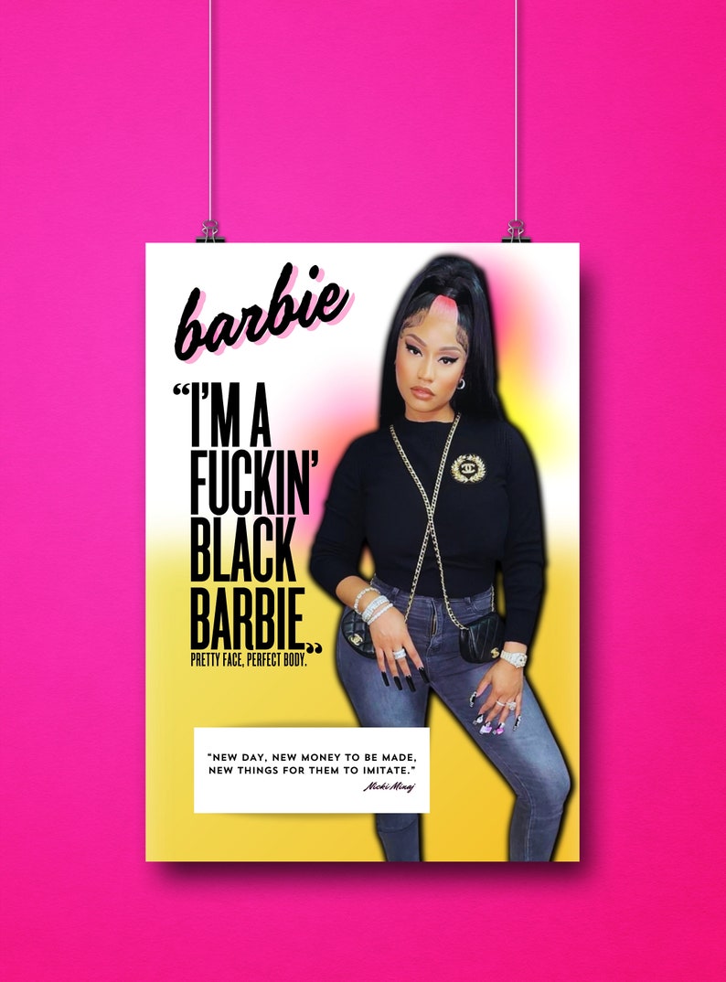Black Barbie Lyrics, Downloadable Digital Print, Nicki Minaj Wall Art ...