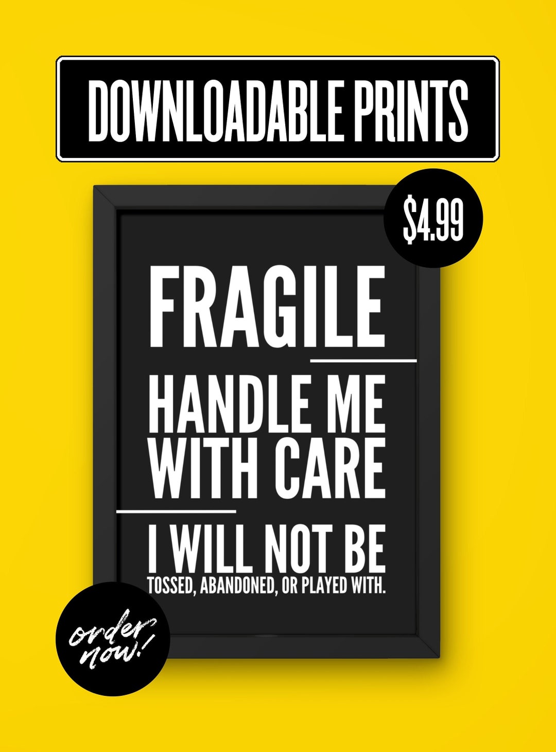 Fragile Handle Me With Care, Downloadable Digital Print, Wall Art ...