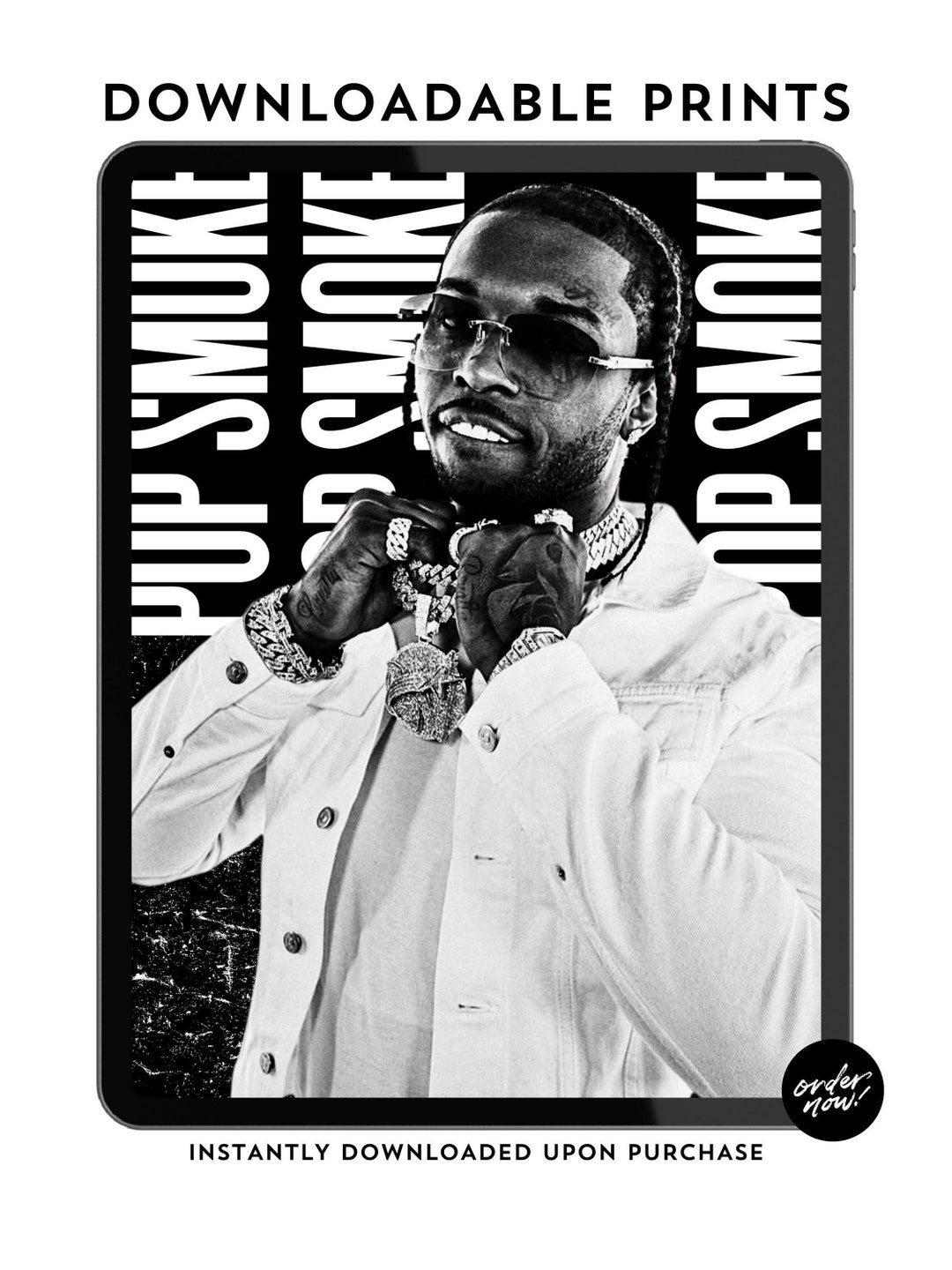 Pop Smoke Downloadable Digital Print, Pop Smoke Wall Art, Printable ...