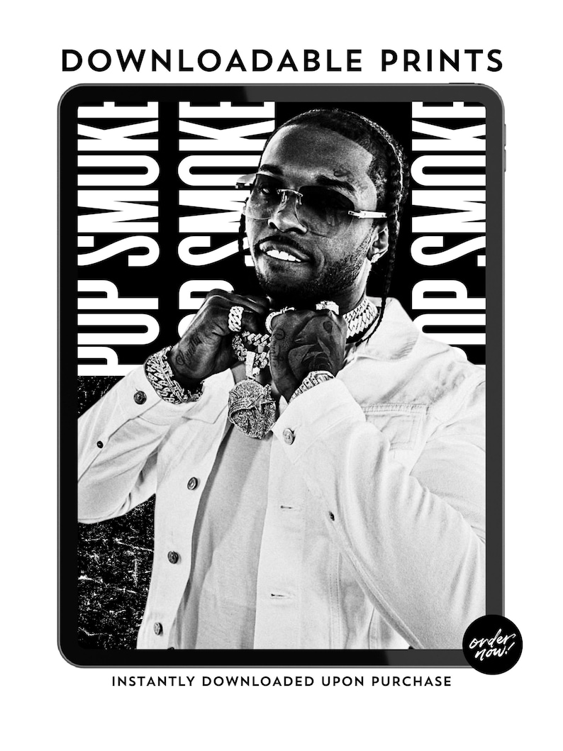 Pop Smoke Downloadable Digital Print, Pop Smoke Wall Art, Printable ...