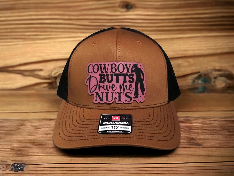 Custom Richardson Hats - SPLIT COLOR: Caramel / Black - Leatherette ...