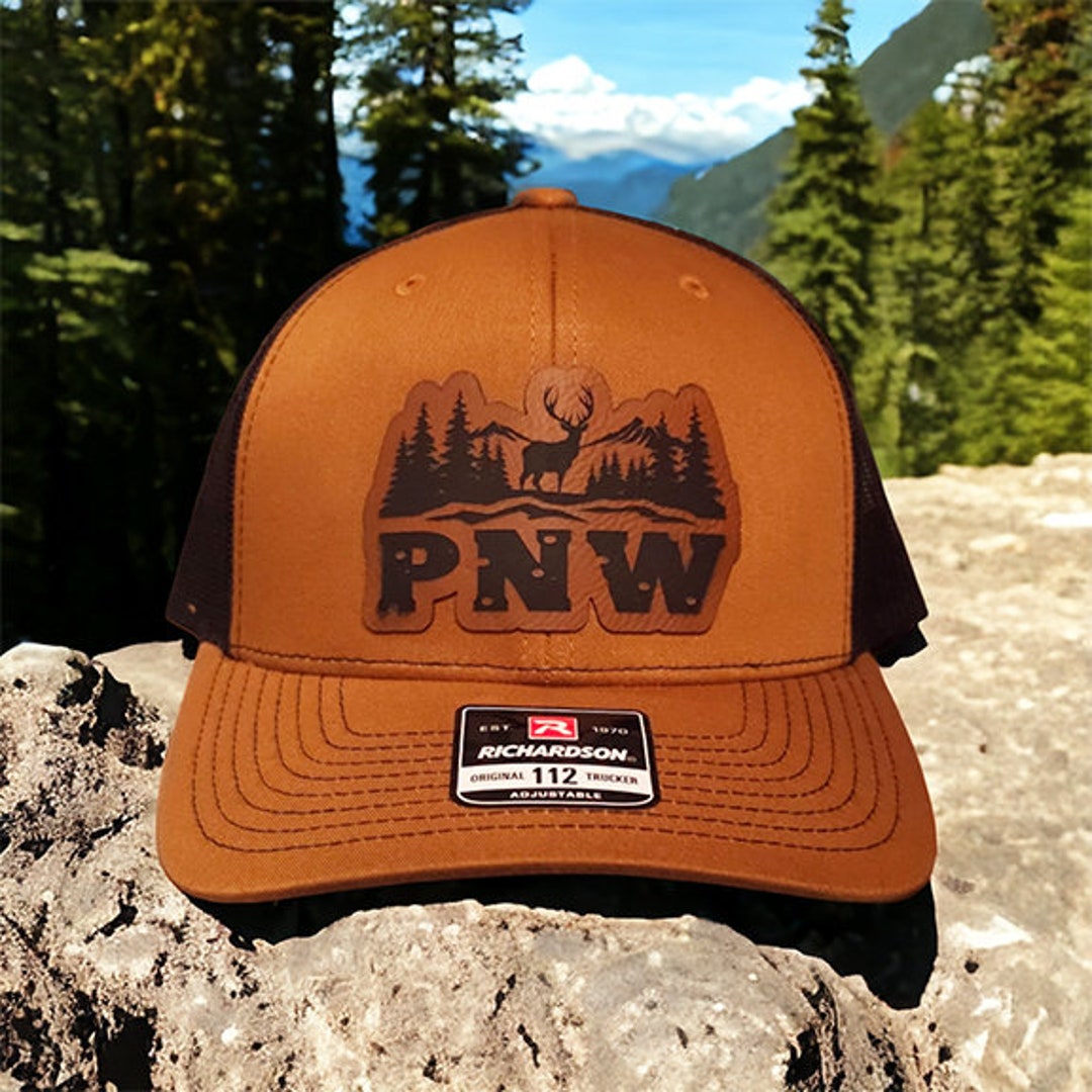 PNW Elk Design Custom Richardson Hats SPLIT COLOR: Caramel / Black ...