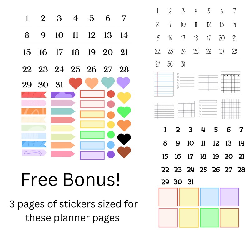 Undated Weekly Planner Pages for Digital Planners or Printing - Etsy