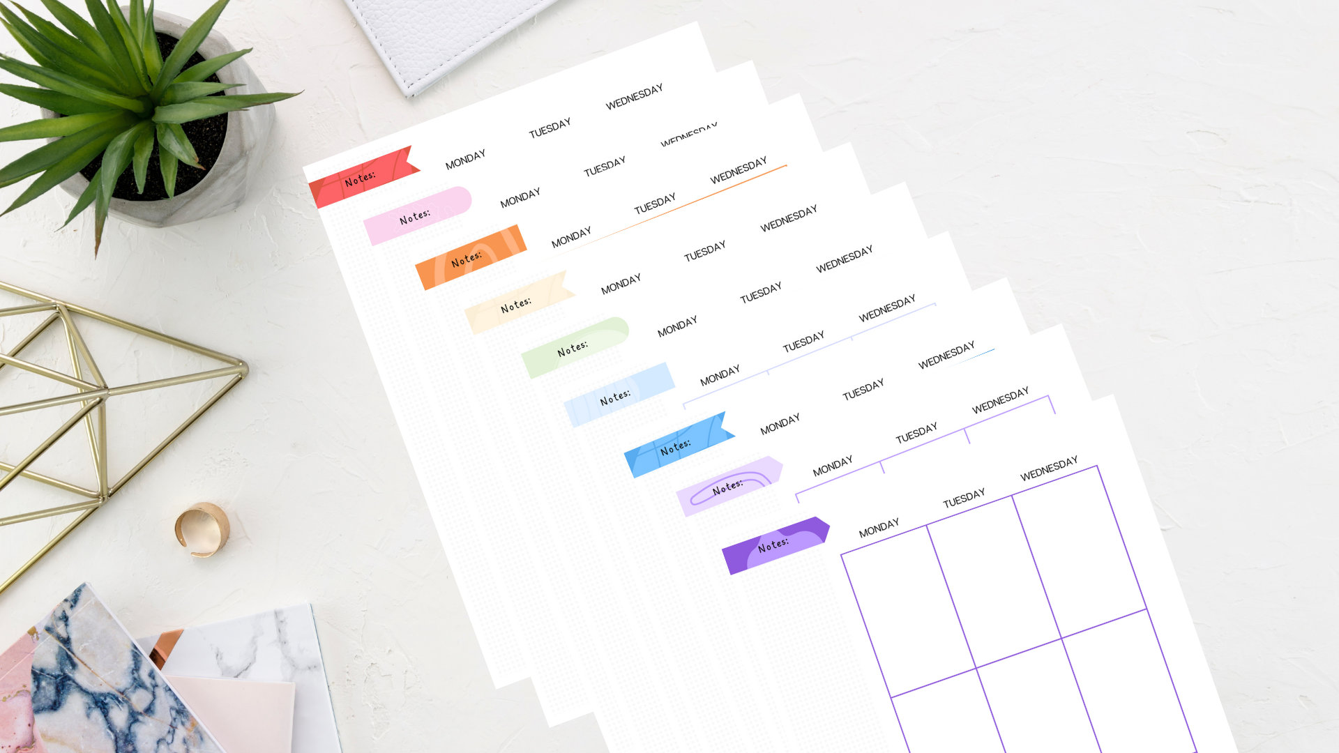 Undated Weekly Planner Pages for Digital Planners or Printing- HP ...