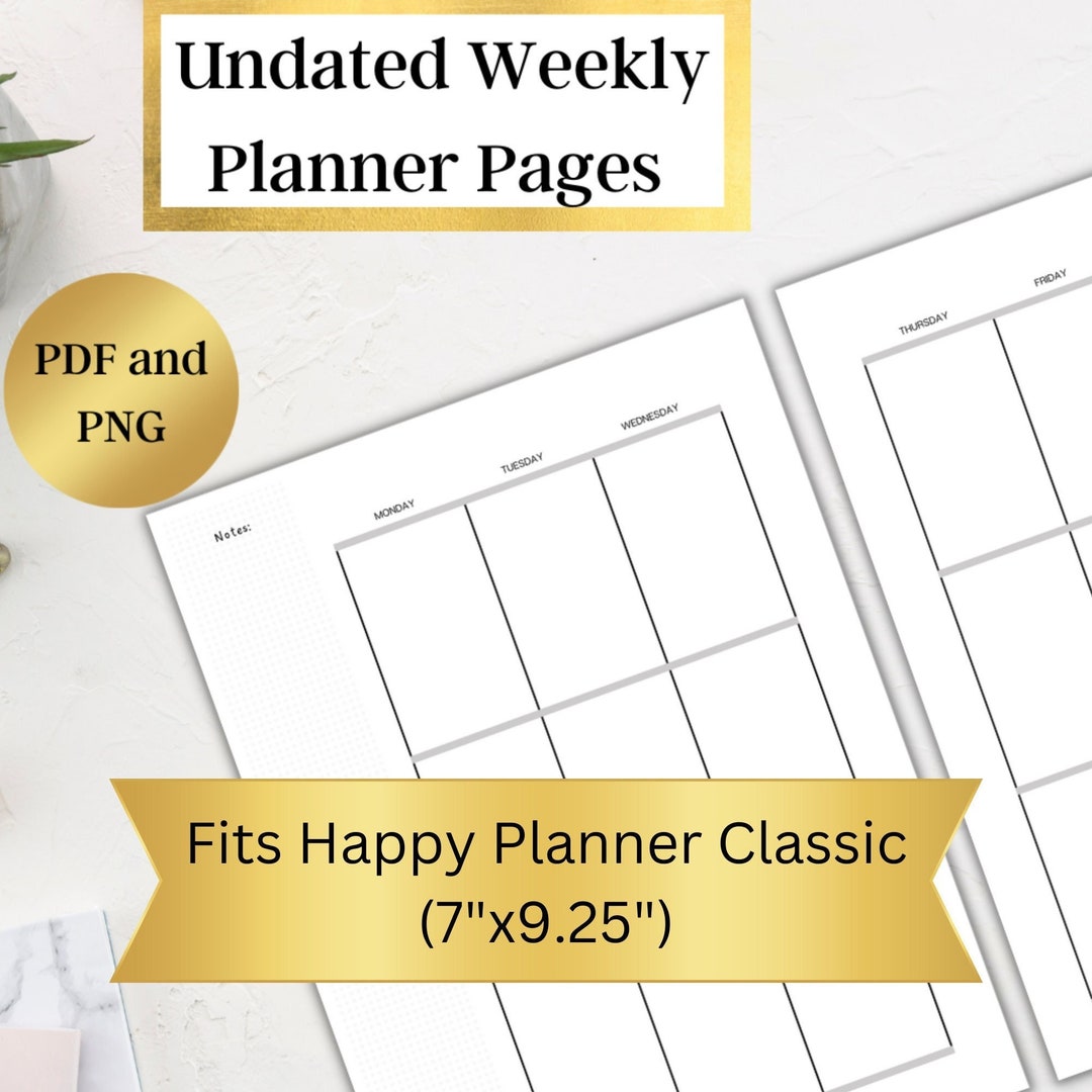 Undated Weekly Planner Pages for Digital Planners or Printing- HP ...