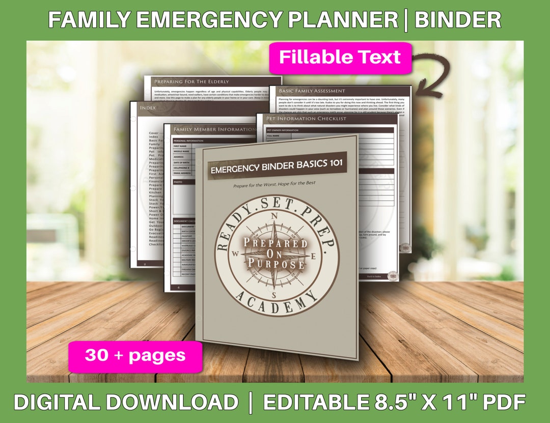 Family Emergency Planner, Basic Emergency Fillable Printable | 'what If ...