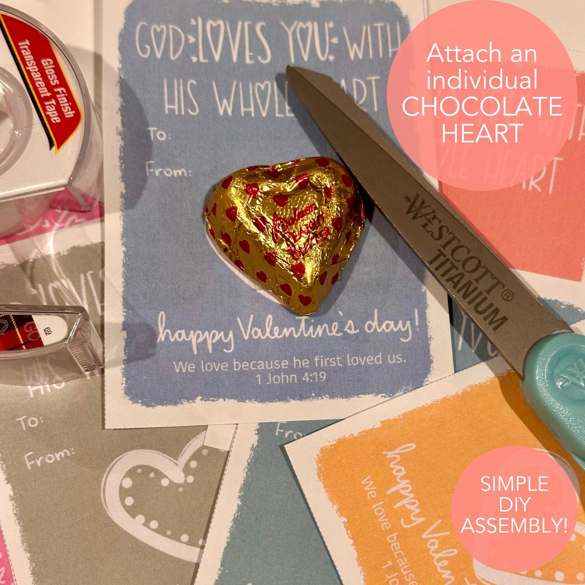 Printable Heart Valentine | Christian Cards | DIY DIGITAL DOWNLOAD ...