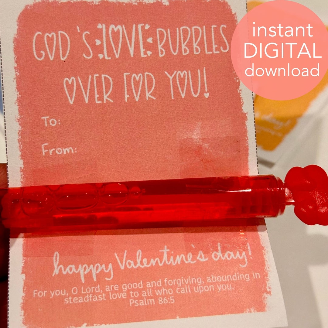 Printable Bubbles Valentine | Christian Cards | DIY DIGITAL DOWNLOAD ...