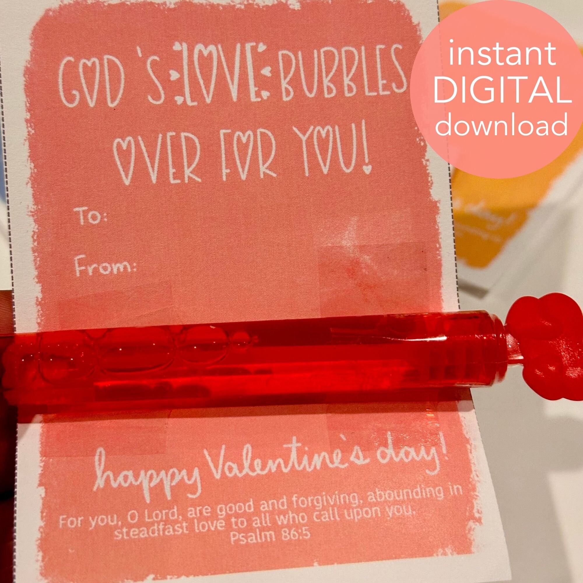 Printable Bubbles Valentine | Christian Cards | DIY DIGITAL DOWNLOAD| Valentine's Day Gift ...