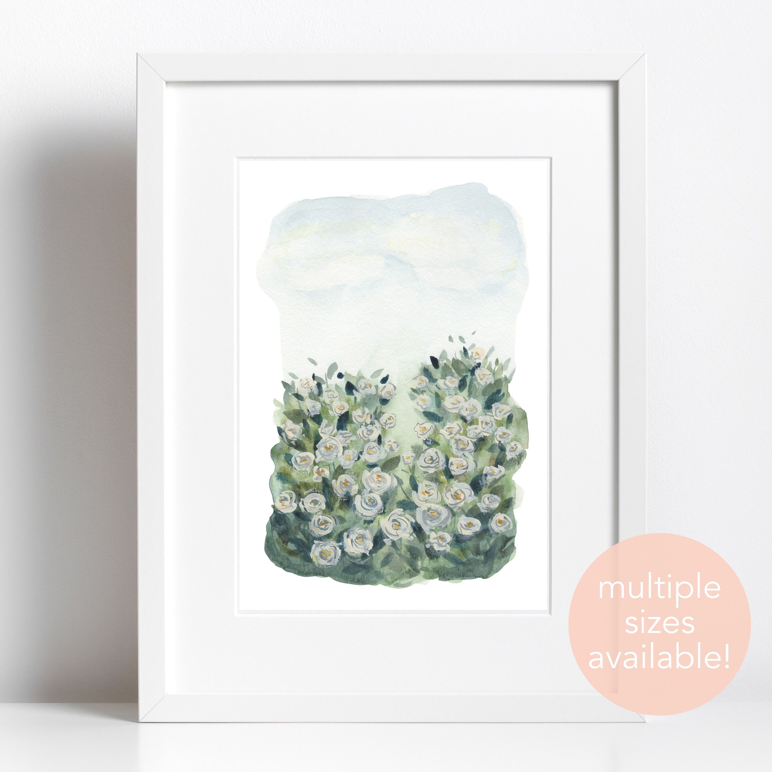 Flower Patch Watercolor Painting|printable Wall Art|digital Download ...