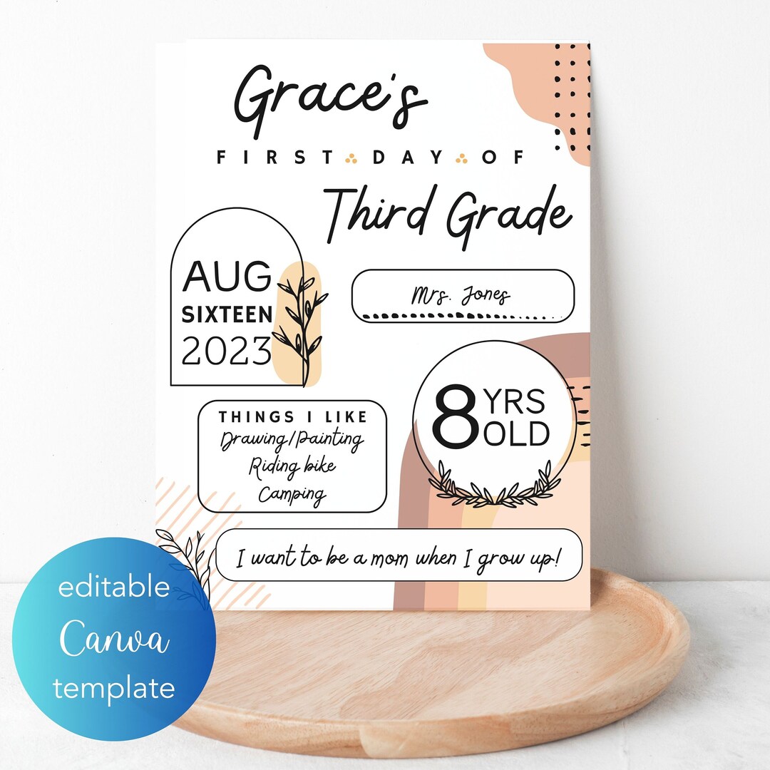 First Day of School Printable| Back to School Sign| Last Day of School ...