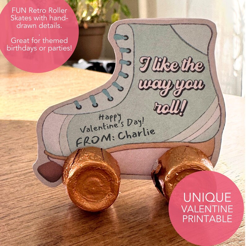 Printable Roller Skate Card | Party Favor | DIY Party Favor (digital ...