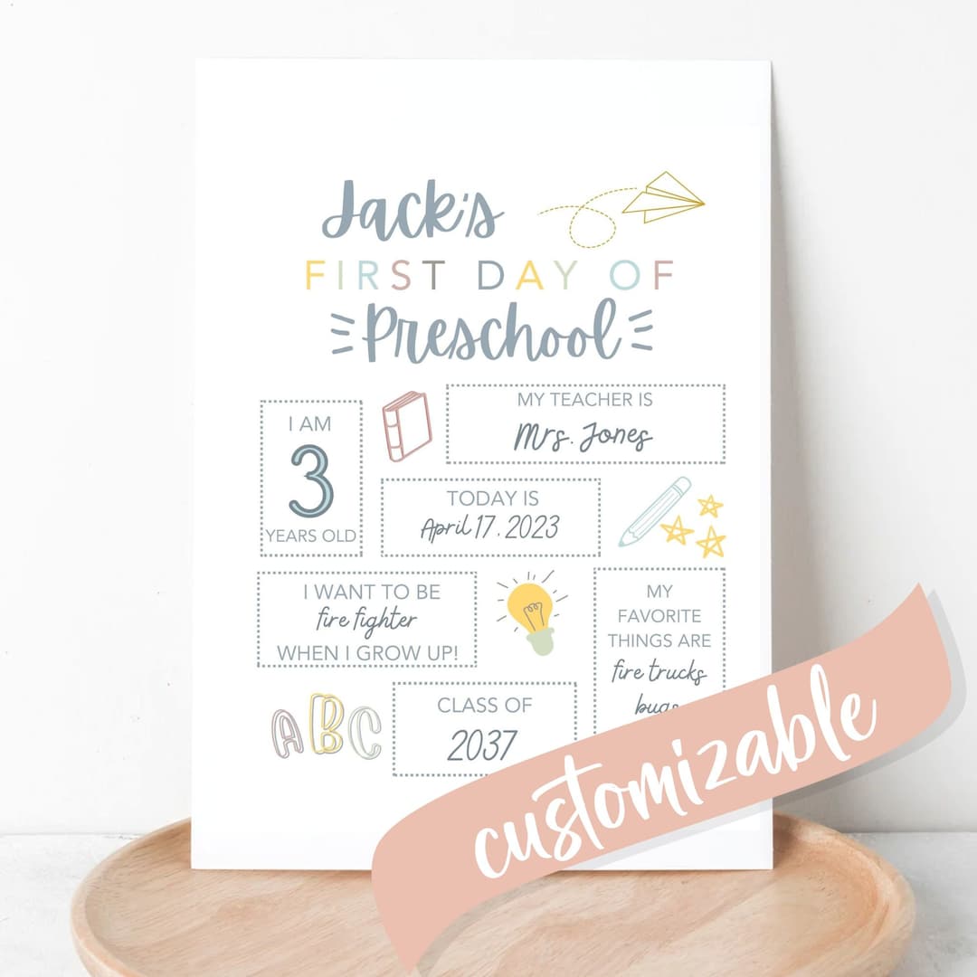 First Day of School Printable| First & Last Day of School Sign| DIGITAL ...