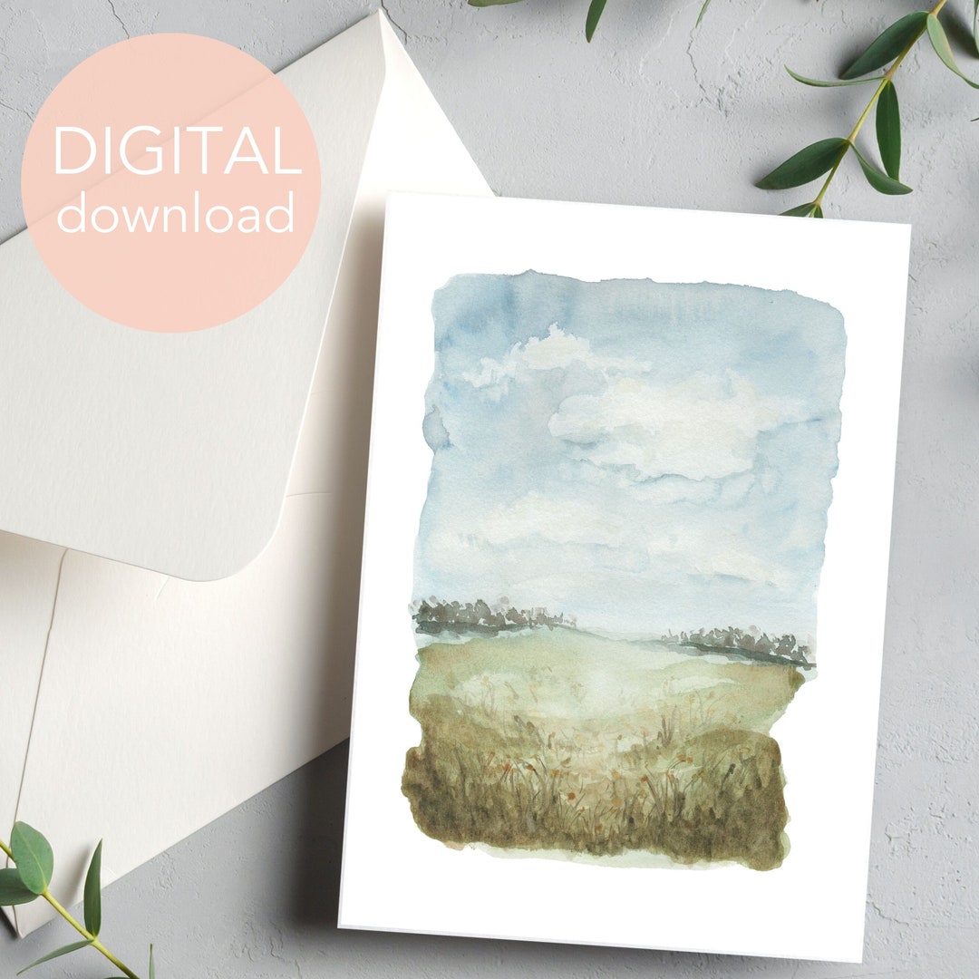 Printable Blank Minimalist Card | DIY DIGITAL DOWNLOAD| Digital ...