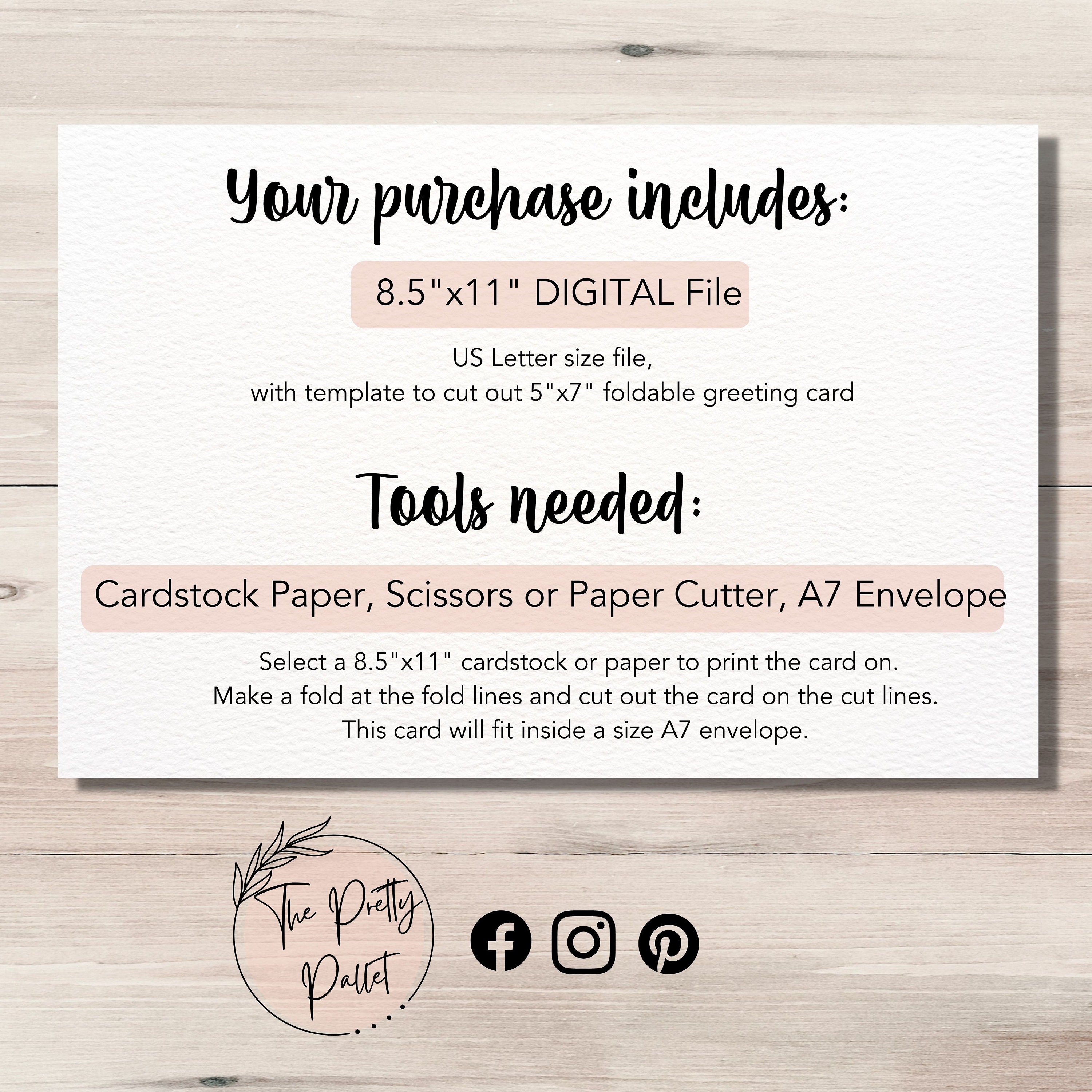 Printable Blank Minimalist Card DIY DIGITAL DOWNLOAD Digital Greeting ...