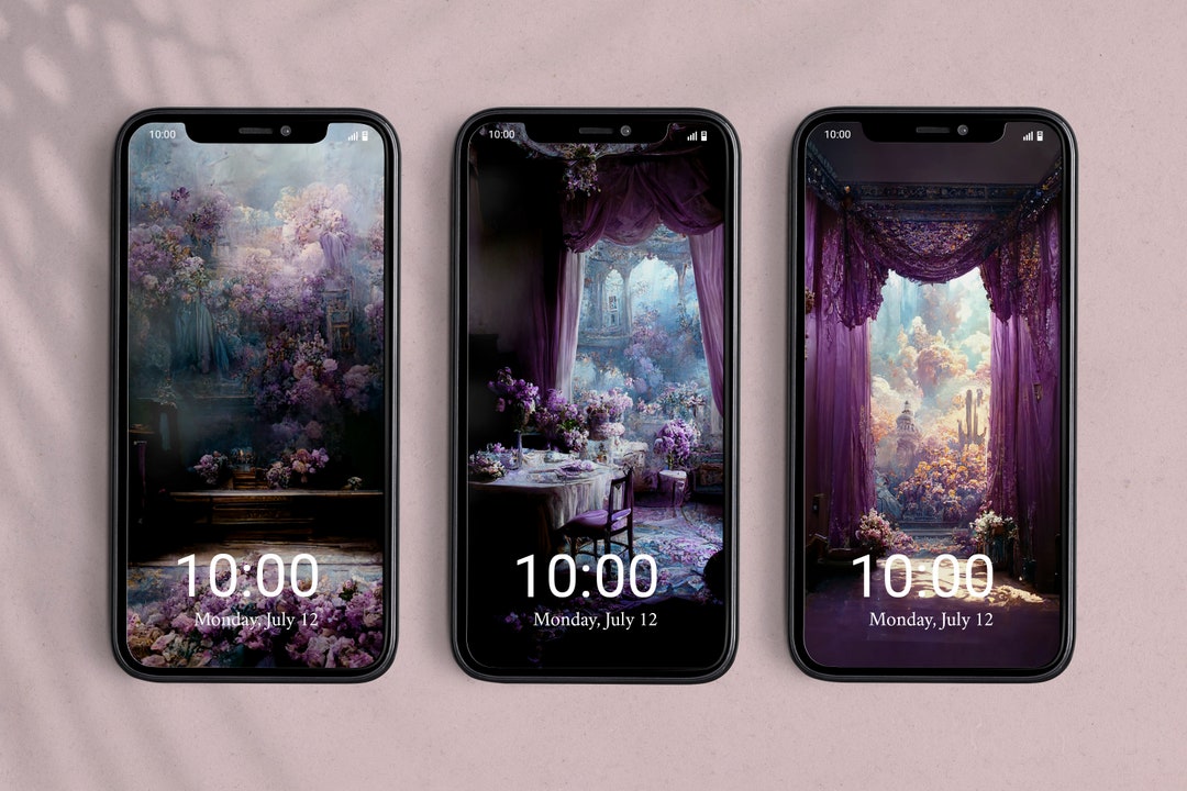 Purple Dream Phone Wallpapers: Vintage Fantasy (digital Download) - Etsy