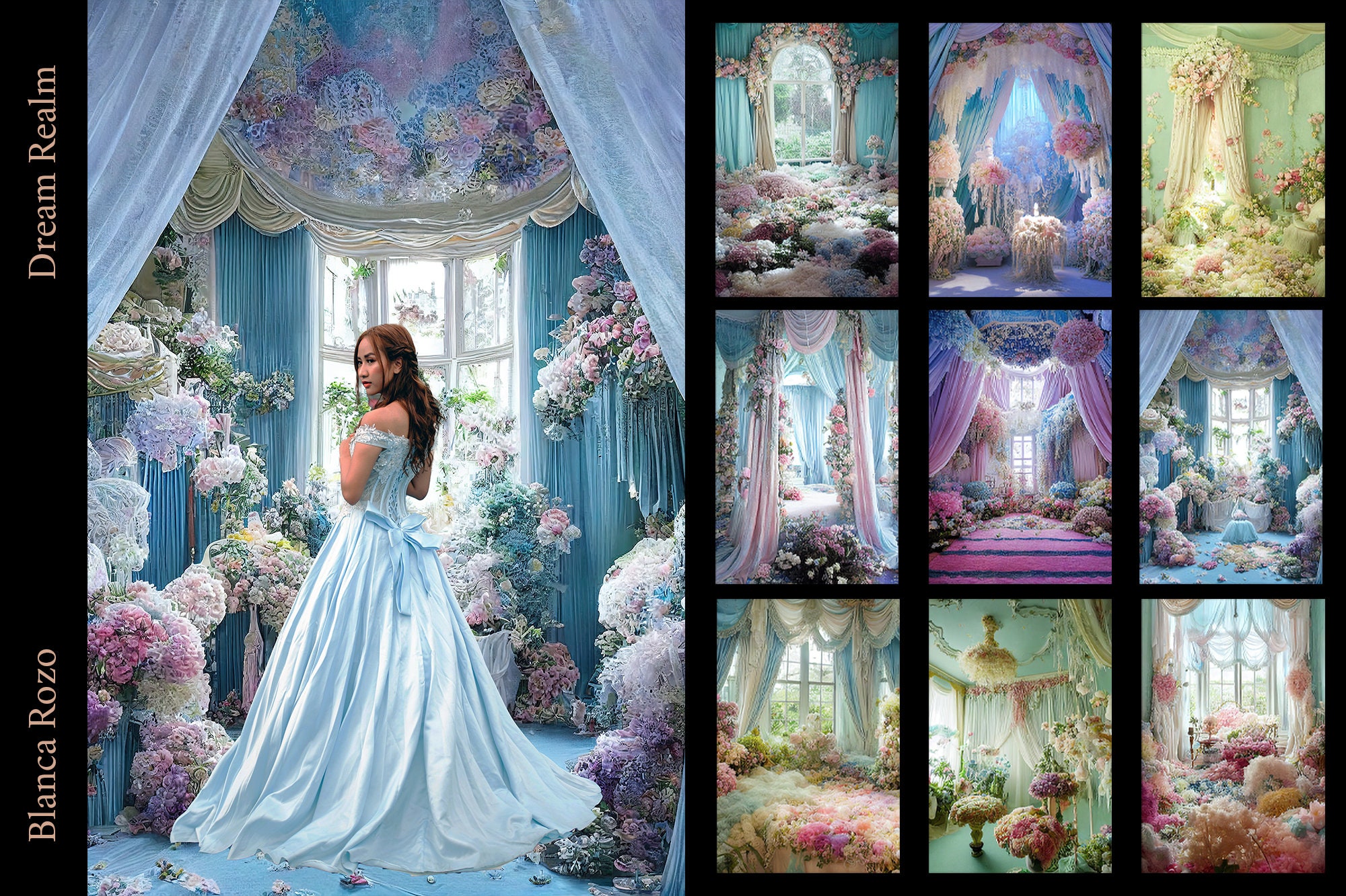 Fine Art Texture 9, Photoshop Overlay, Floral Fantasy Backdrop, Photo ...