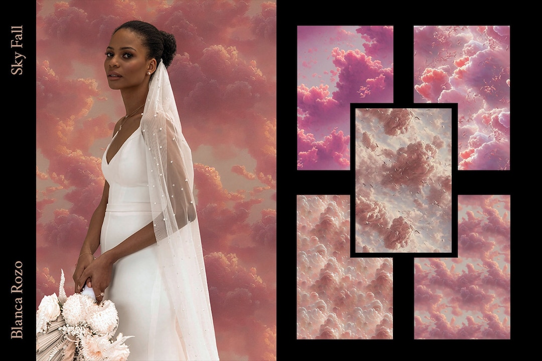 Floral Sky Texture Overlays: Photo Editing, Digital Backdrops (digital ...