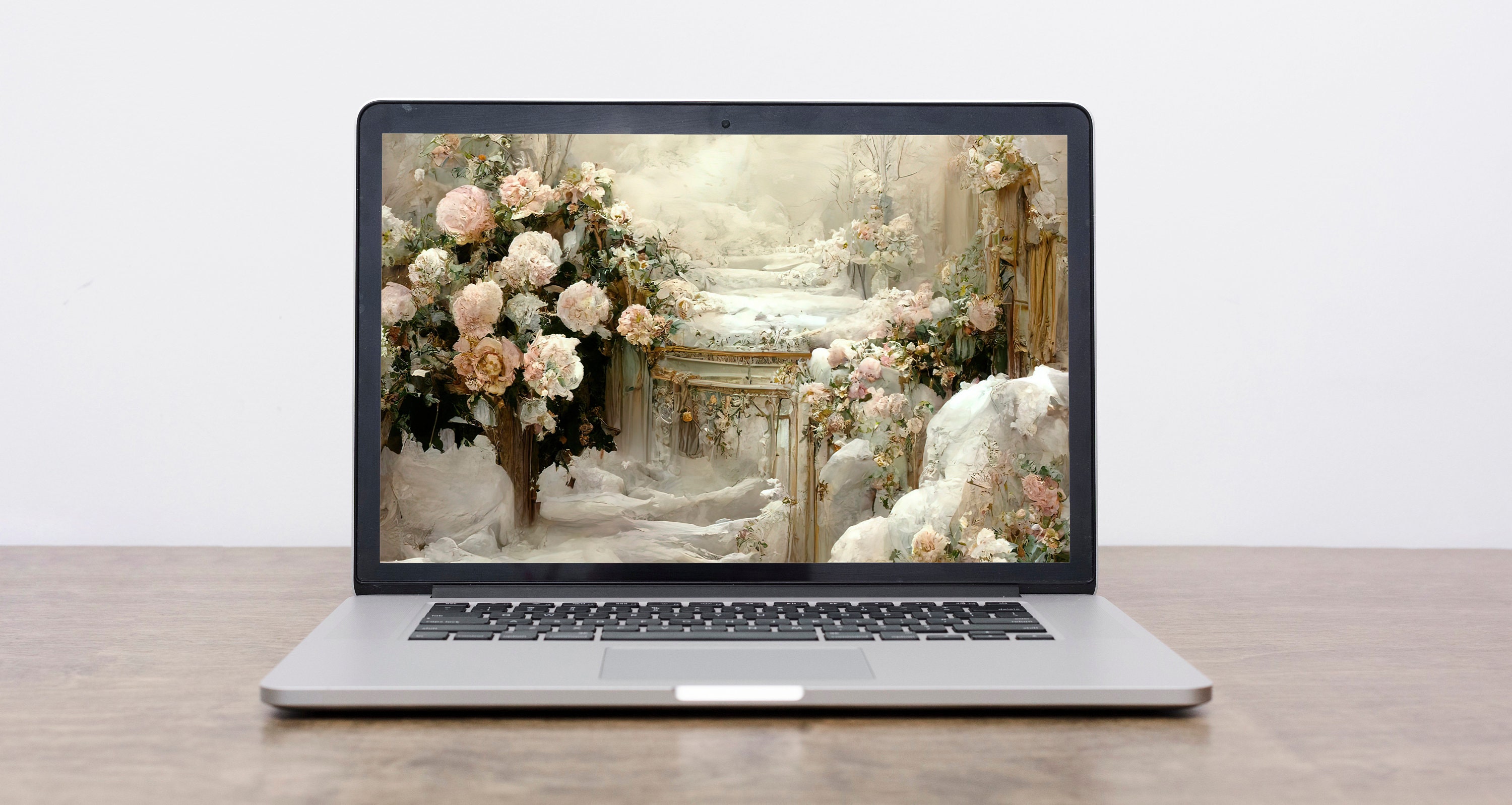 Soft White Boho Variety Pack Laptop Wallpapers, Digital Floral ...