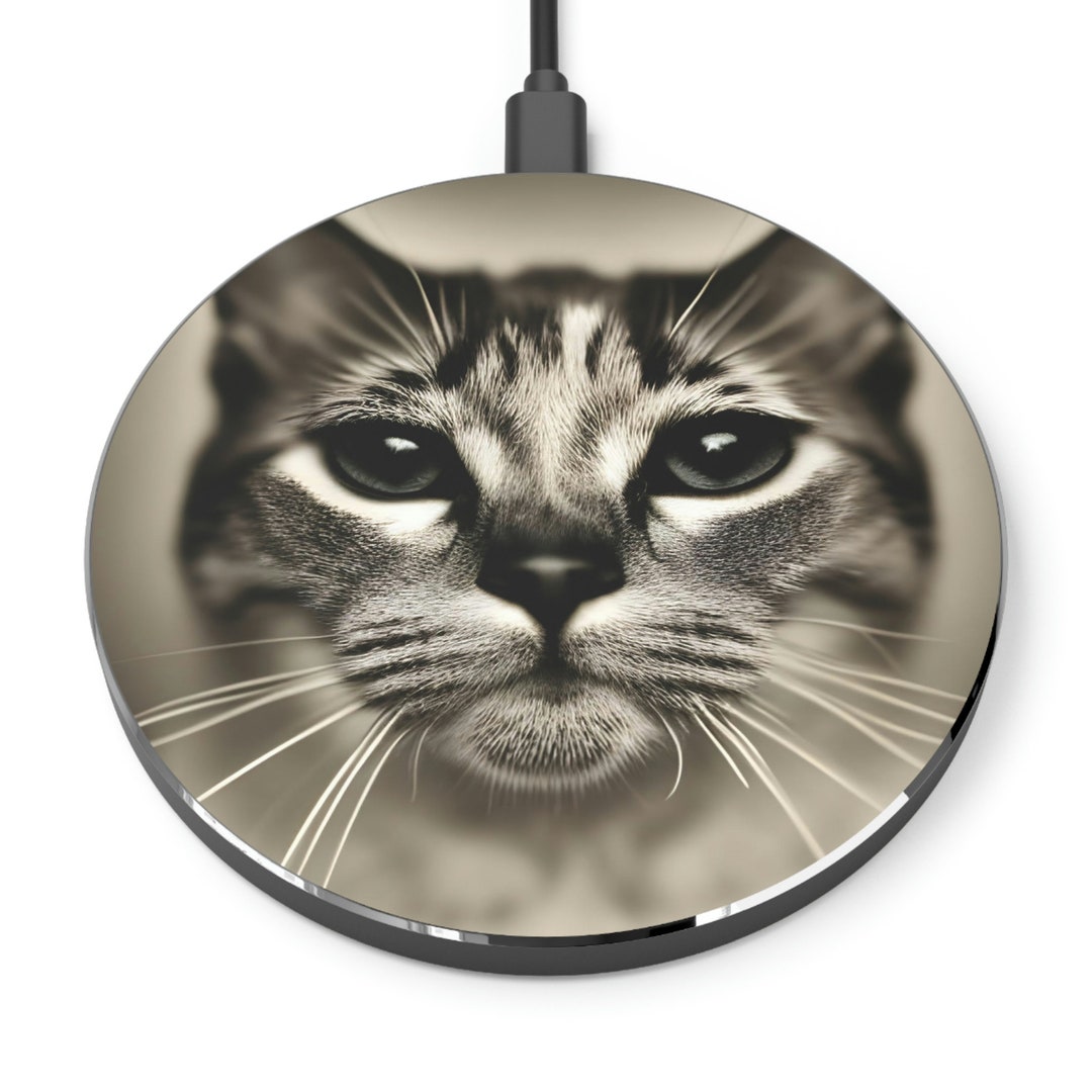Serious and Comical Cat Wireless Charger for iPhone or Android ...