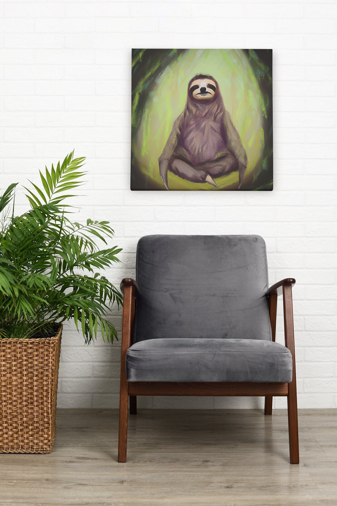 Meditating Sloth Digital Art High-resolution Printable Instant Download ...