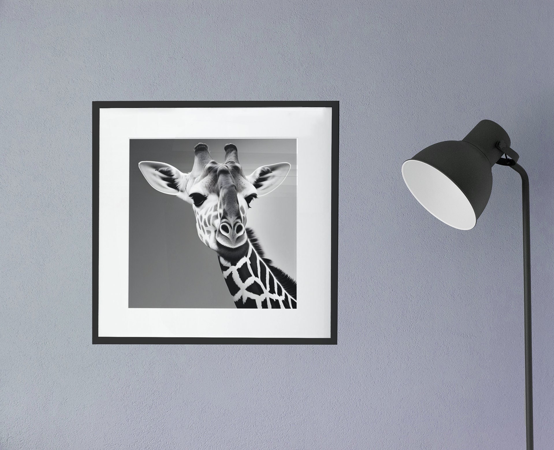 Giraffe Wall Art Print Digital Printable High-resolution Black-and ...