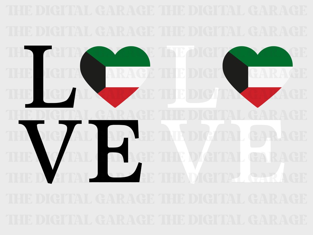 Kuwait Flag SVG PNG, Love Kuwait, Kuwait Svg, Kuwait Clipart, Kuwait ...