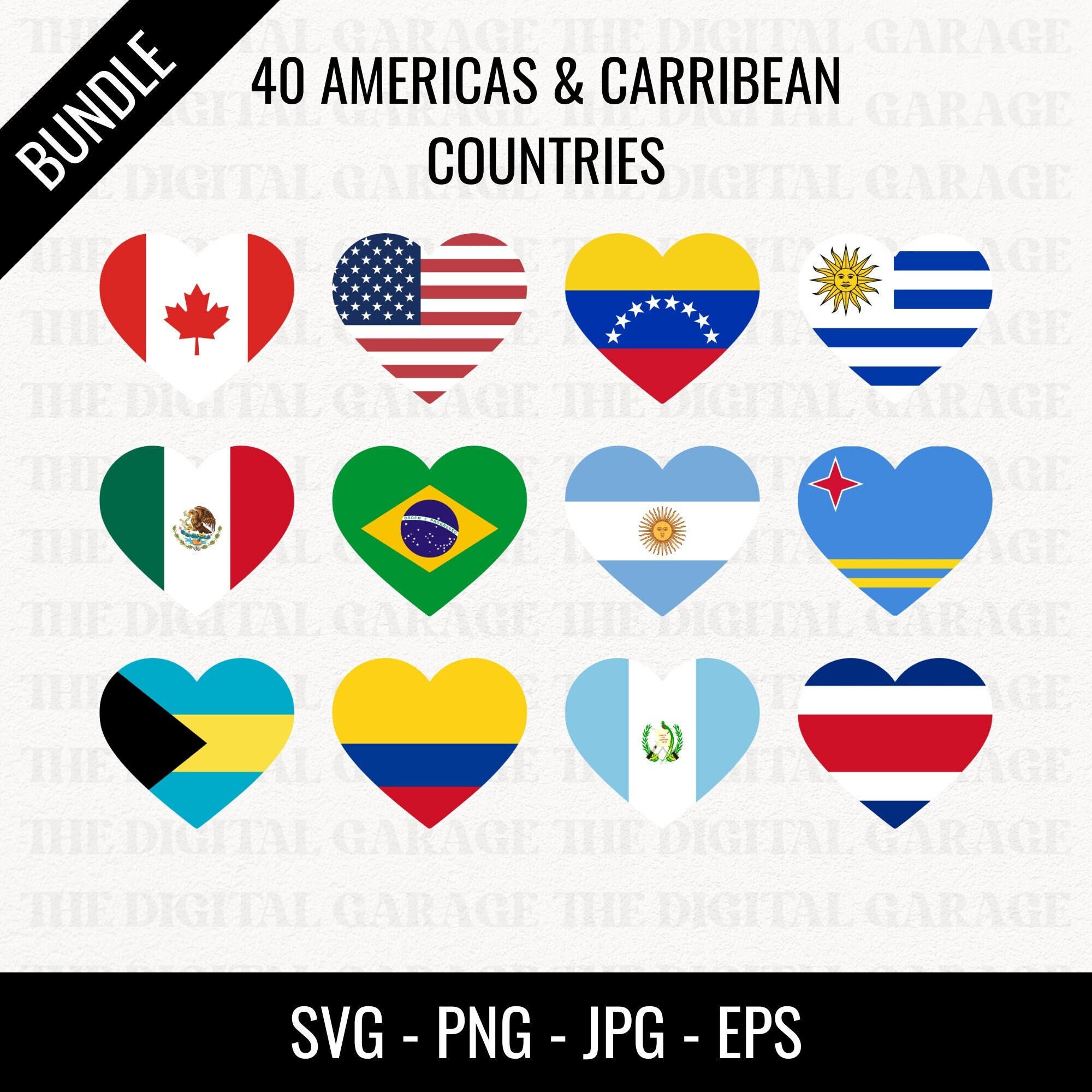 Caribbean Flag SVG PNG South America Country Flags Heart - Etsy UK