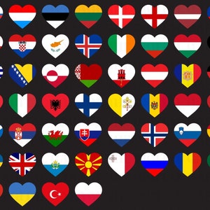 Europe Flag SVG PNG, European Country Flags, Heart Flags Svg, European ...