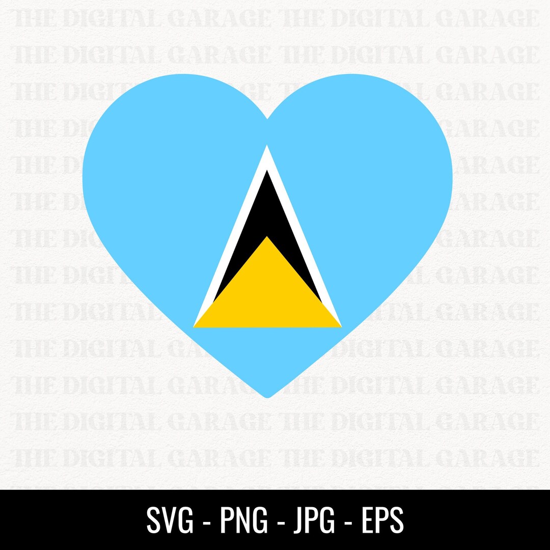 Saint Lucia Flag SVG PNG, Love Saint Lucia, Saint Lucia Svg, Saint ...