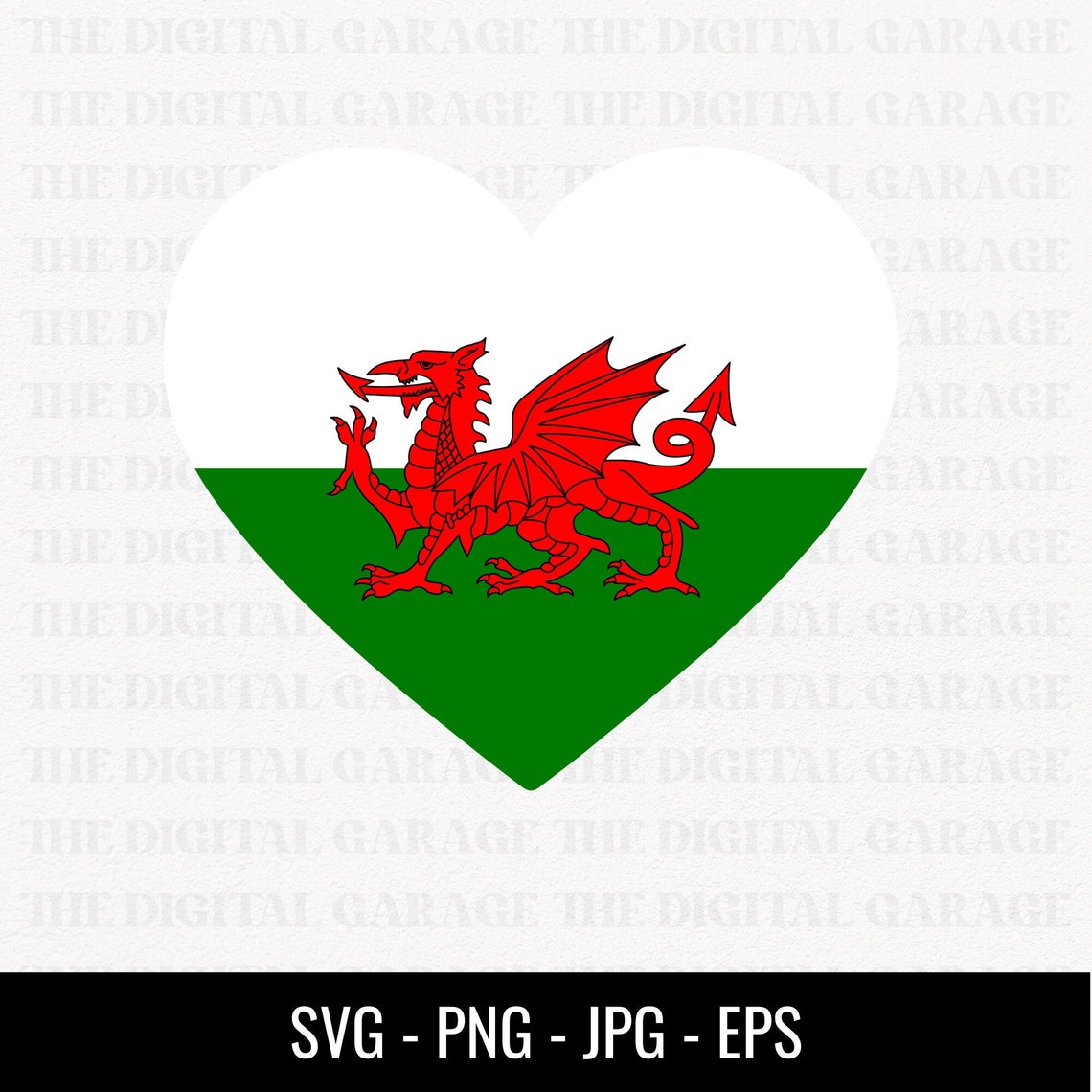 Wales Flag SVG PNG, Love Wales, Wales Svg, Wales Clipart, Wales Png ...