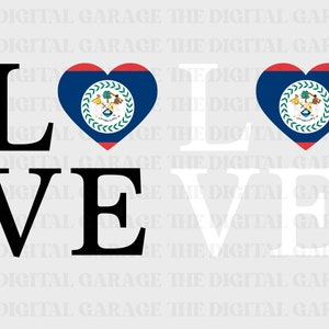 Belize Flag SVG PNG, Love Belize, Belize Svg, Belize Clipart, Belize ...