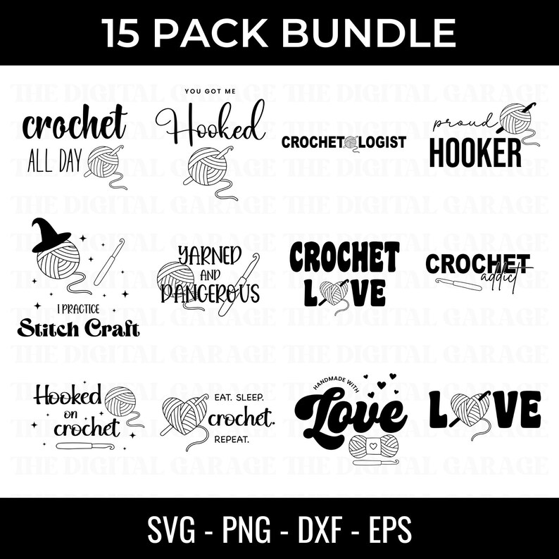 Crochet Svg, Crochet Bundle Svg, Heart Crochet, Hook Svg, Yarn Svg ...