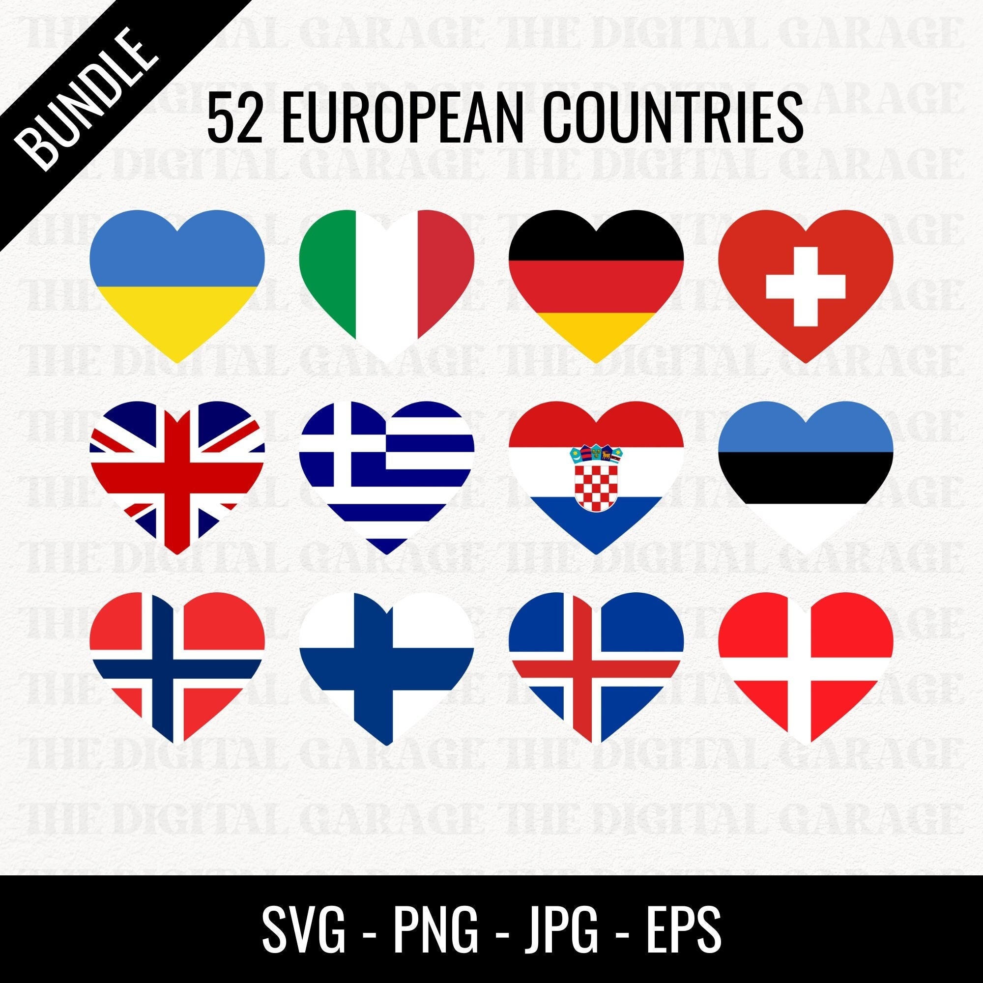 Europe Flag SVG PNG European Country Flags Heart Flags Svg - Etsy UK