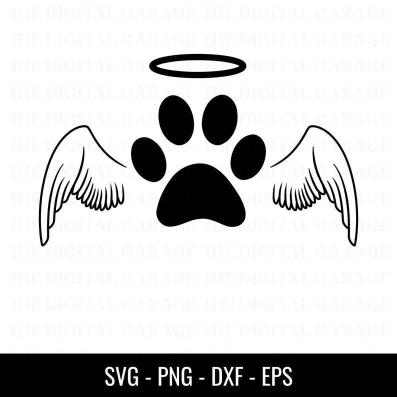 Dog Angel Wings SVG, in Loving Memory Svg, Dog Svg, Paw Svg, Dog Lover ...