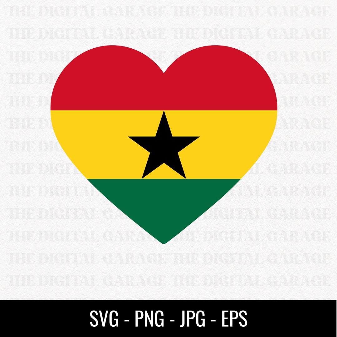 Ghana Flag SVG PNG, Love Ghana, Ghana Svg, Ghana Clipart, Ghana Png ...